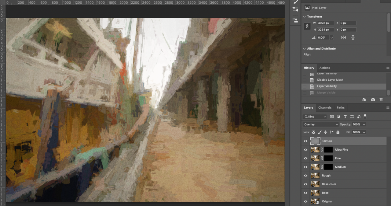 Creating a digital painting in Photoshop; create working layers the ...